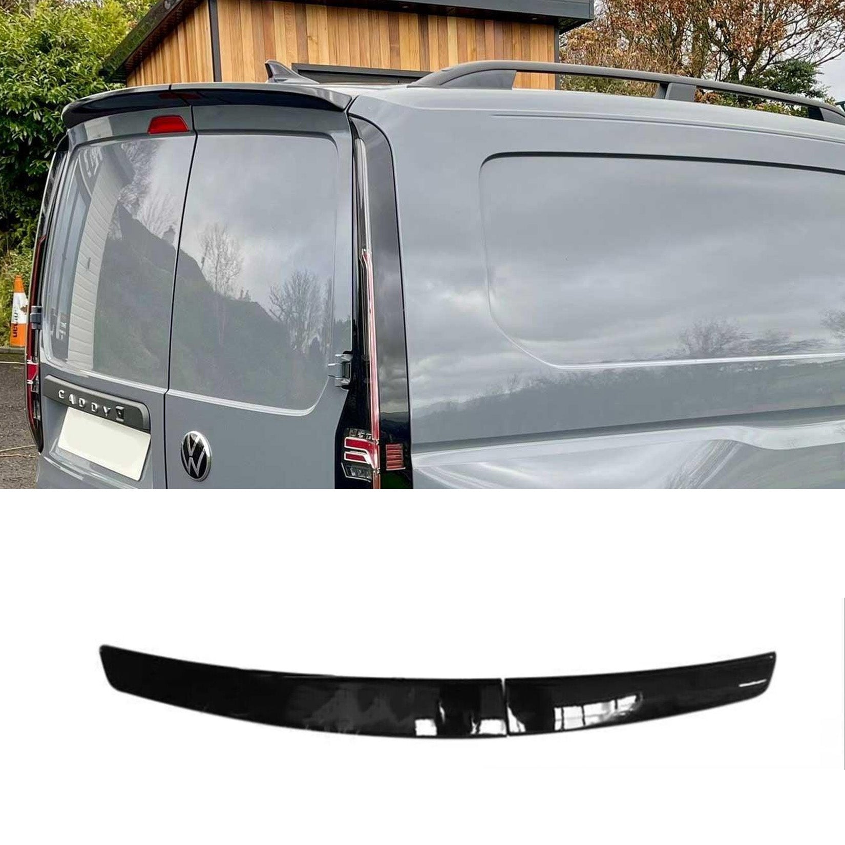 Volkswagen Caddy MK5 2021+ - Rear Spoiler Barn Door in Gloss Black ...